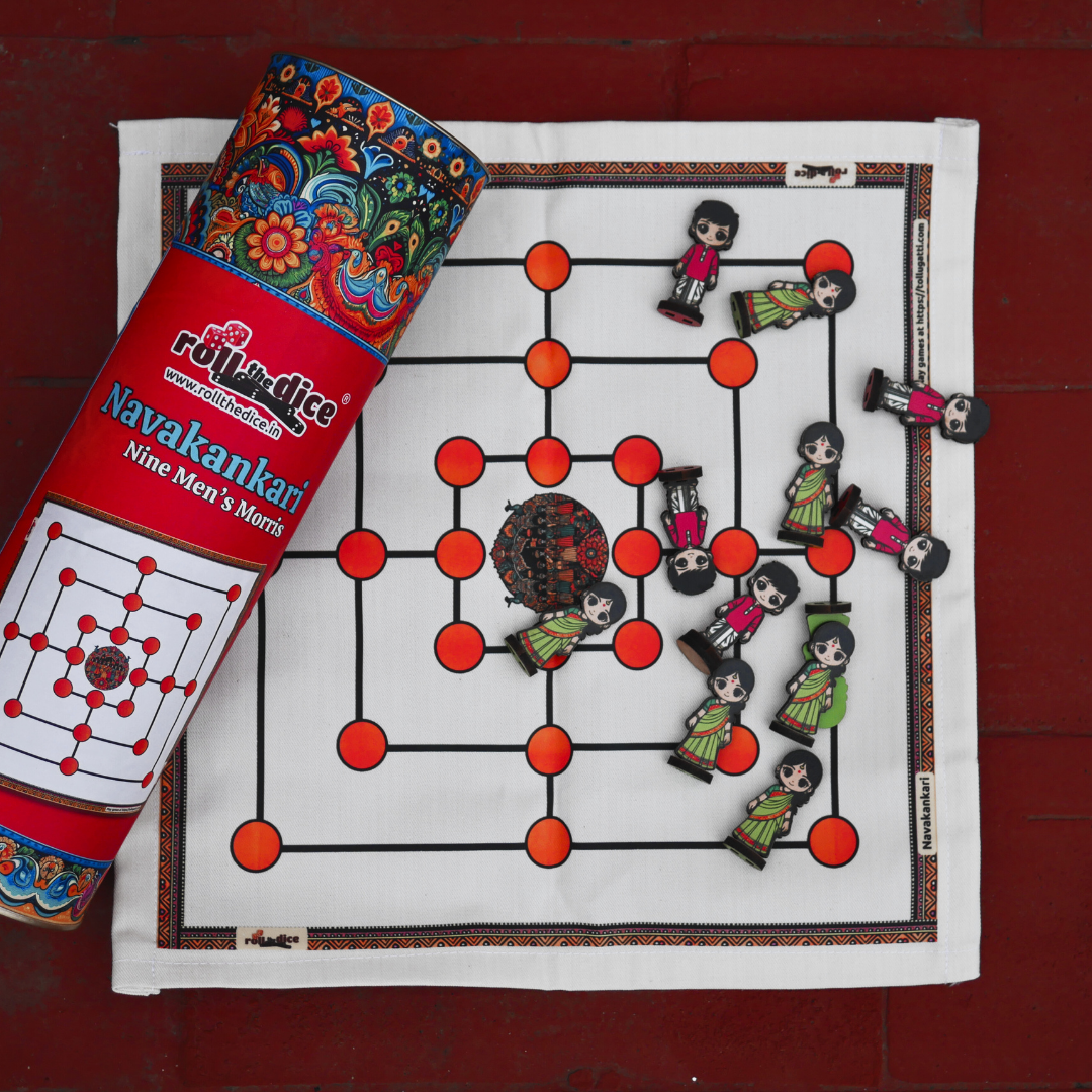 Mills Classic Board Game Set | Nine Men's Morris | Navakankari Strateg ...
